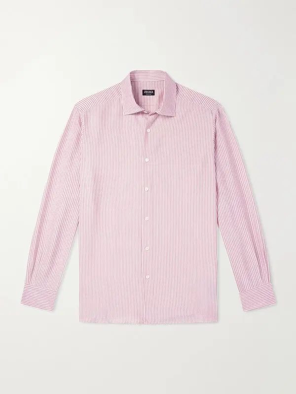 Zegna Striped Silk Shirt
