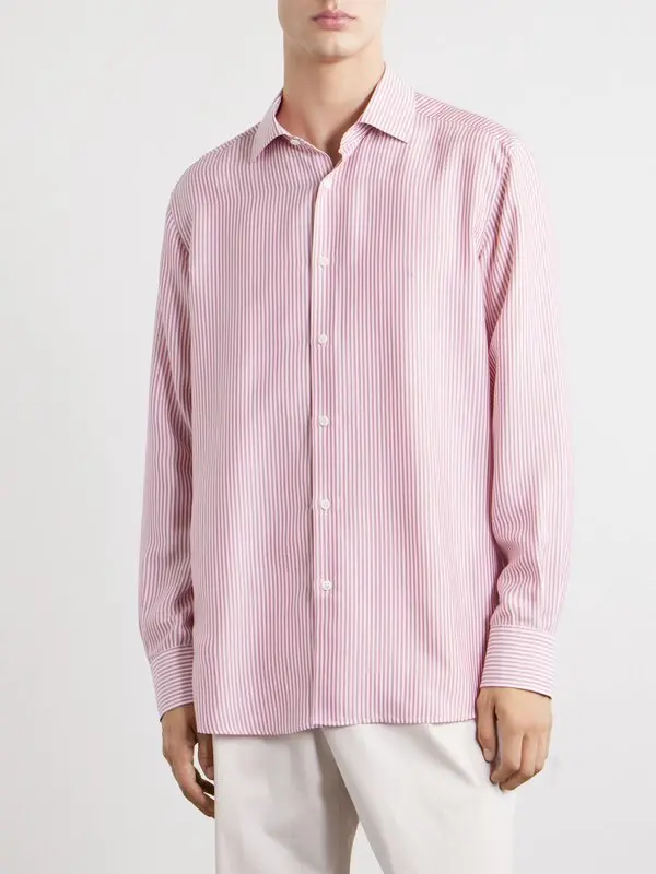 Zegna Striped Silk Shirt