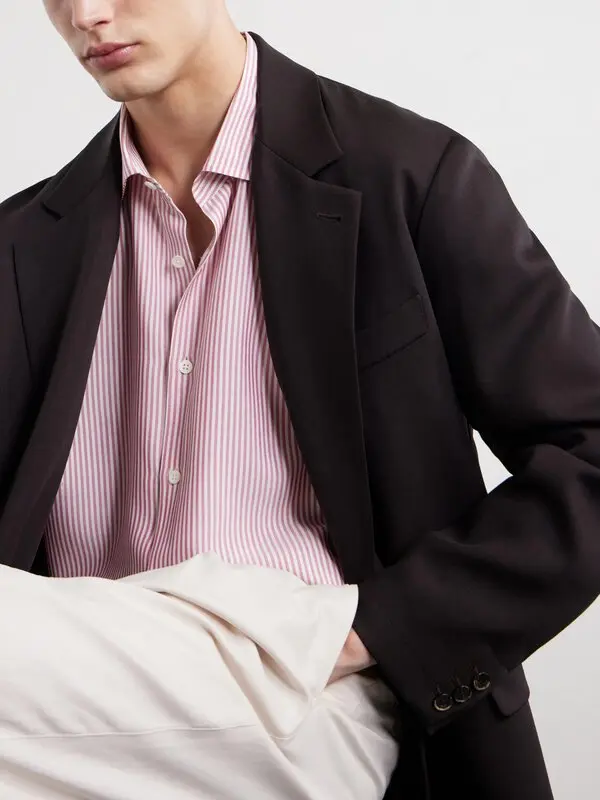 Zegna Striped Silk Shirt