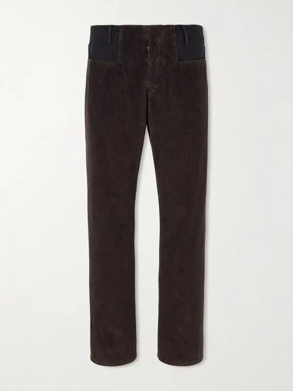 MAISON MARGIELA Straight-leg Cotton-corduroy Trousers - Brown