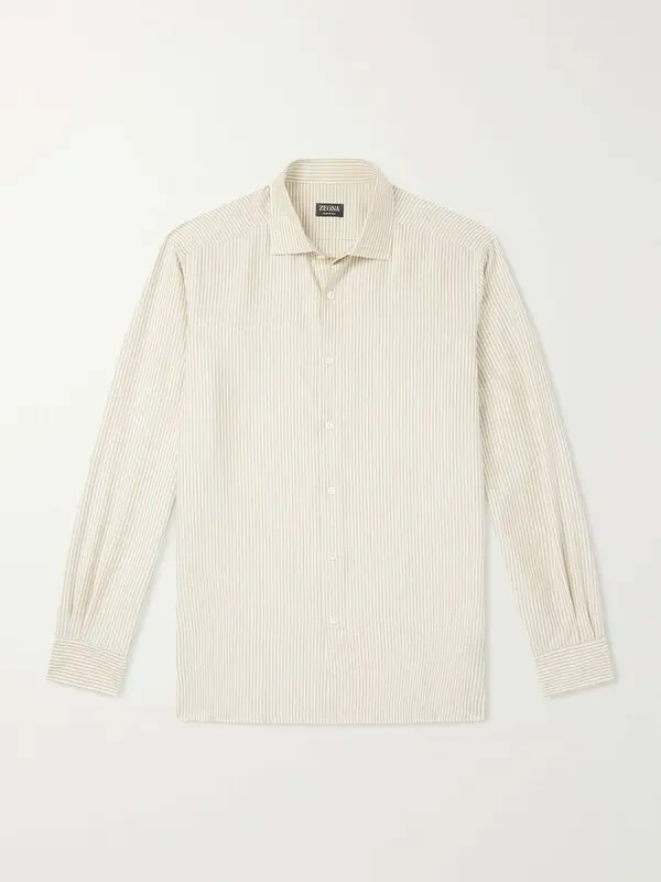 Zegna Striped Silk Shirt