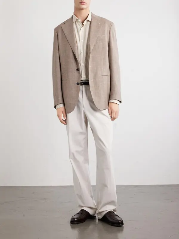 Zegna Striped Silk Shirt - Neutrals