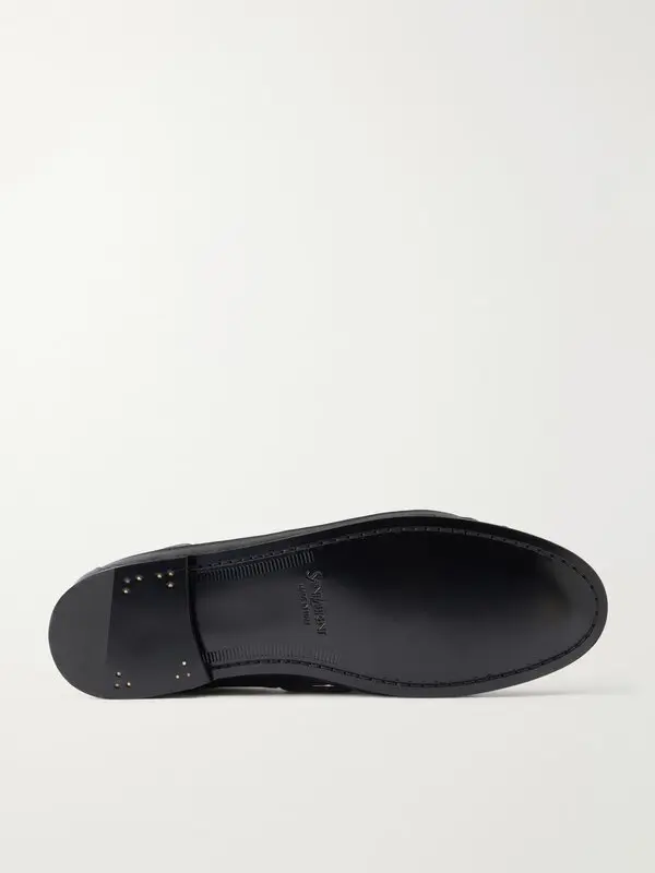 Saint Laurent Le Loafer Monogram Appliquéd Leather Loafers