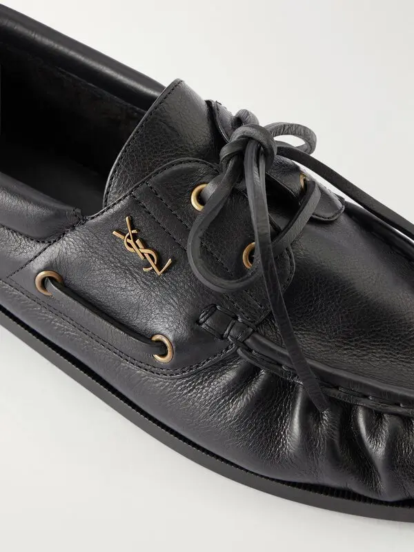 Saint Laurent Le Loafer Monogram Appliquéd Leather Loafers