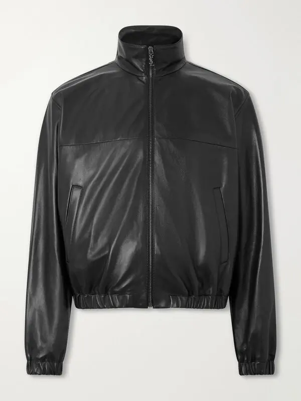 Saint Laurent Leather Blouson Jacket - Black