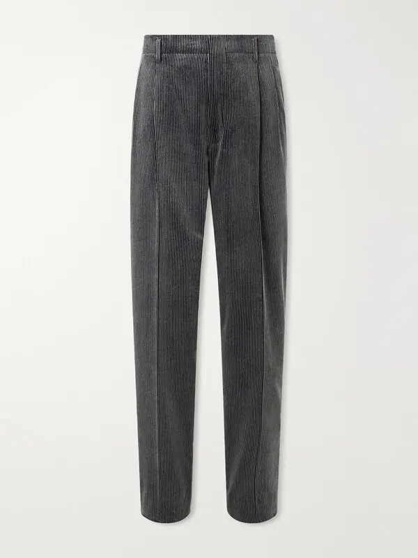 Brunello Cucinelli Straight-leg Cotton Corduroy Suit Trousers - Gray