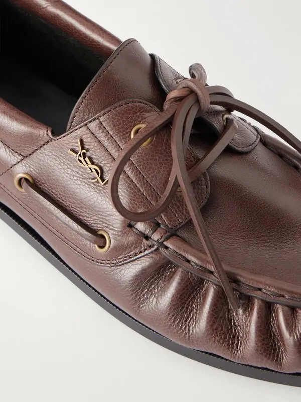 Saint Laurent Le Loafer Monogram Appliquéd Leather Loafers