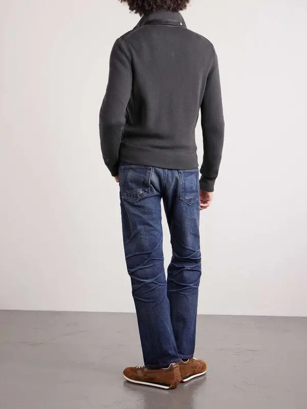 TOM FORD Slim-fit Leather-trimmed Quilted Shell And Wool Down Jacket
