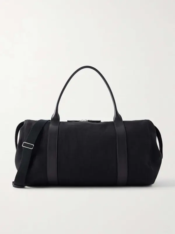 THE ROW Thomas Leather-trimmed Cotton-canvas Duffle Bag