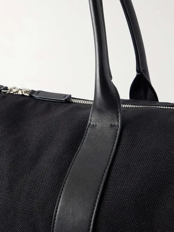 THE ROW Thomas Leather-trimmed Cotton-canvas Duffle Bag