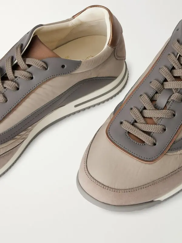 Brunello Cucinelli Suede And Leather-trimmed Shell Sneakers