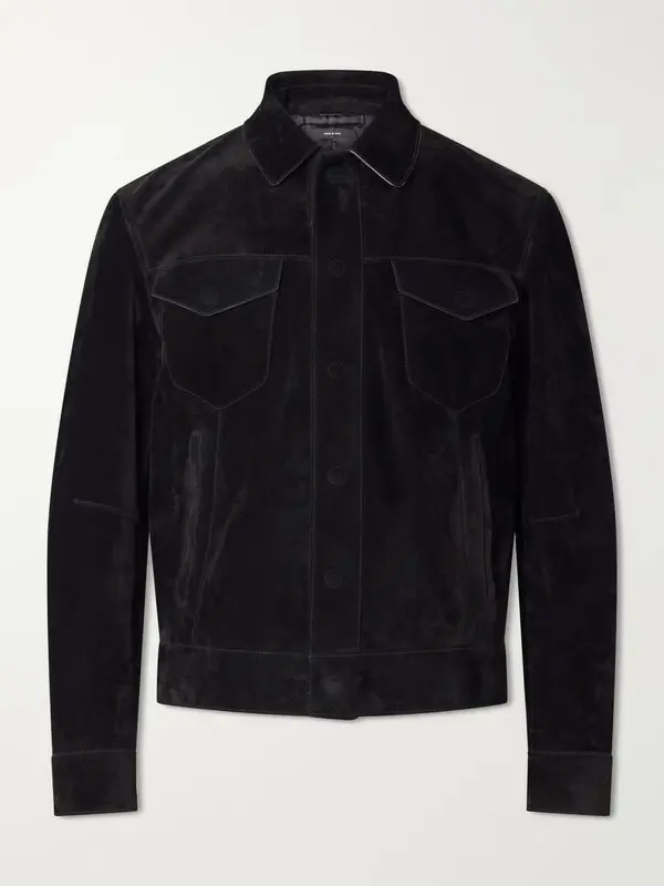 TOM FORD Slim-fit Suede Jacket - Black