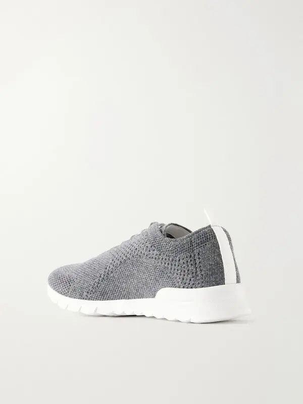 Kiton Logo-embroidered Stretch-knit Sneakers