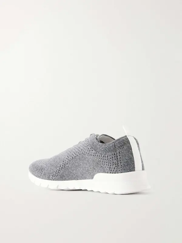 Kiton Logo-embroidered Stretch-knit Sneakers