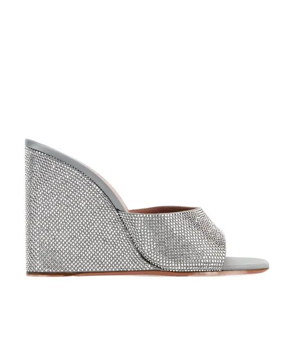 Amina Muaddi Square Head Wedge Sandals