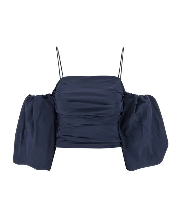 Pinko Pallottoliere Crop Puff Sleeves Top
