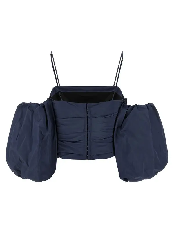 Pinko Pallottoliere Crop Puff Sleeves Top