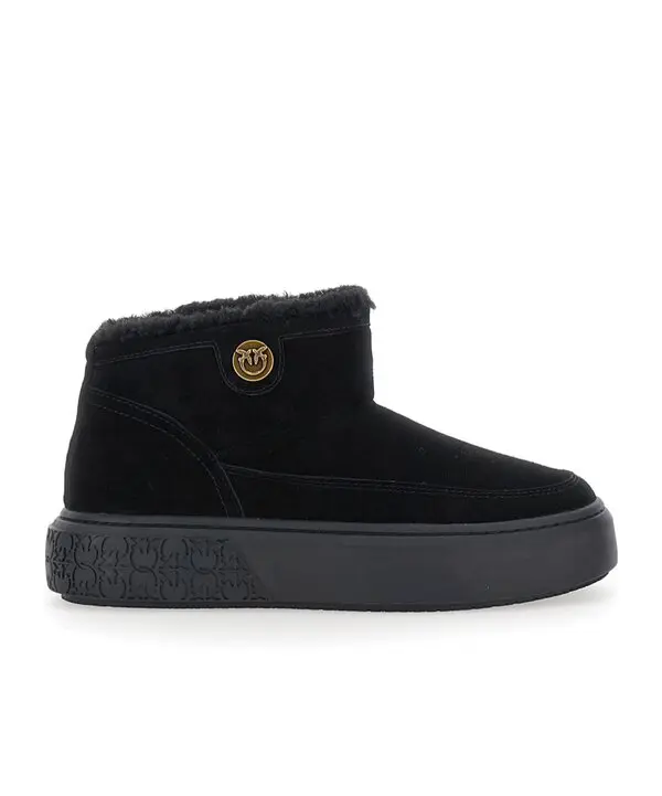 Pinko Round Toe Slip-on Boots With Thick Sole
