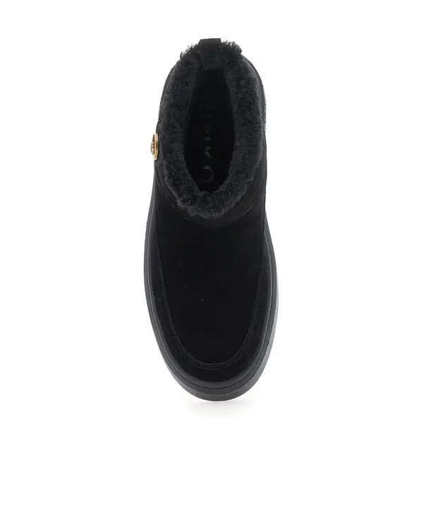 Pinko Round Toe Slip-on Boots With Thick Sole
