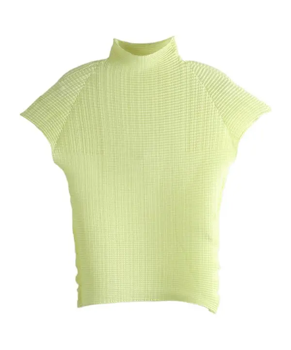 Issey Miyake Wooly Pleats-66 Top - Yellow