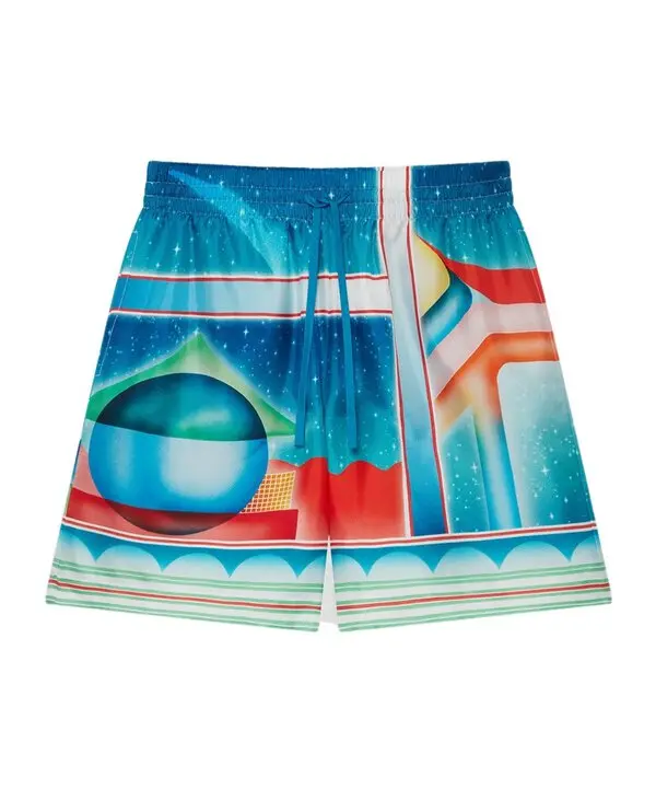 Casablanca Drawstring Waist Shorts - Blue