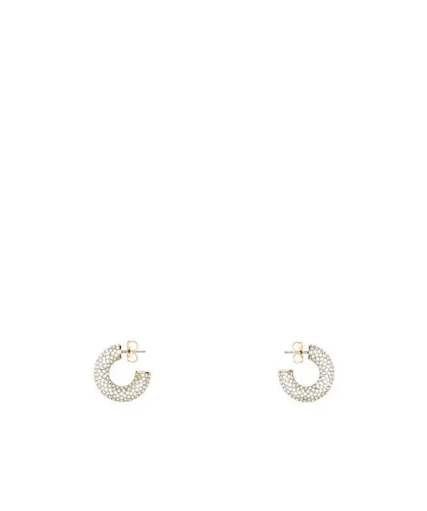 Amina Muaddi Pavé Crystal Hoop Earrings