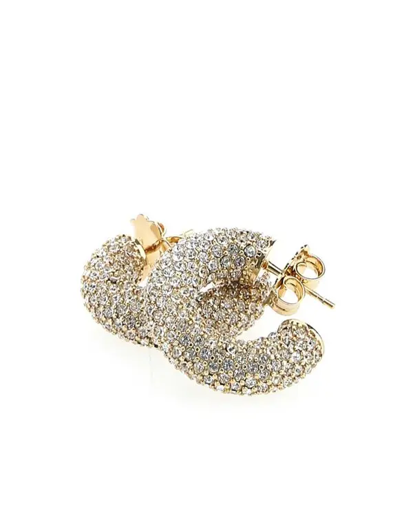 Amina Muaddi Pavé Crystal Hoop Earrings