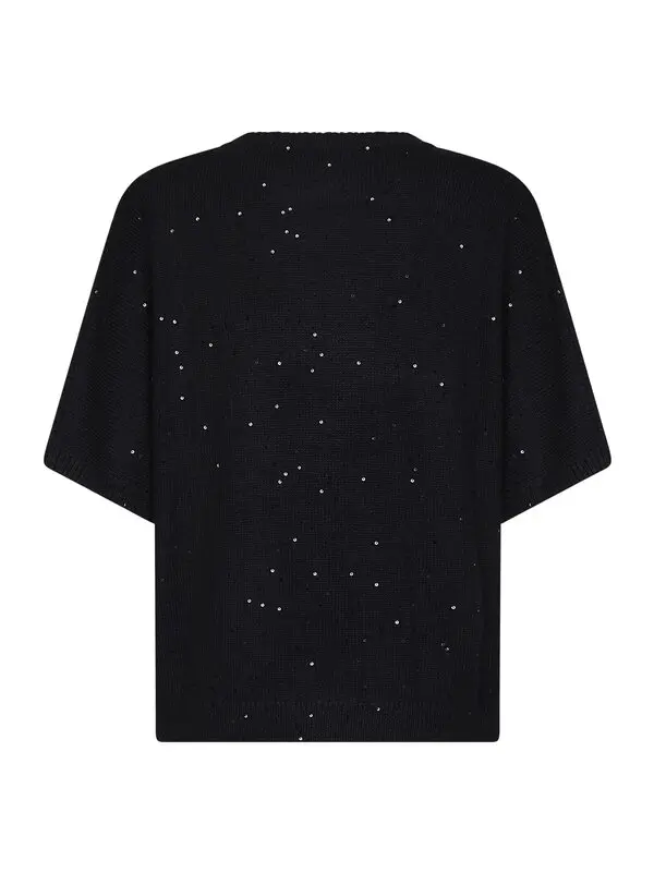 Brunello Cucinelli Sequin Kimono Sleeve Sweater