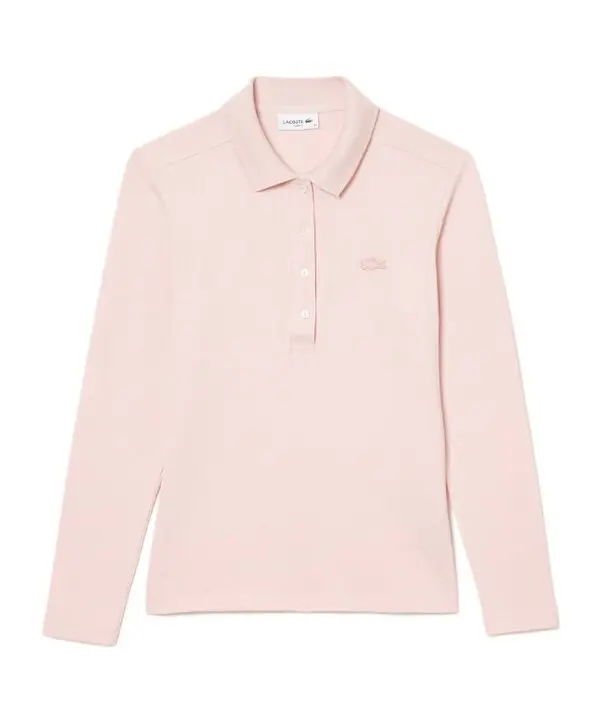 Lacoste Piqué Stretch Polo Top With Embroidered Crocodile - No
