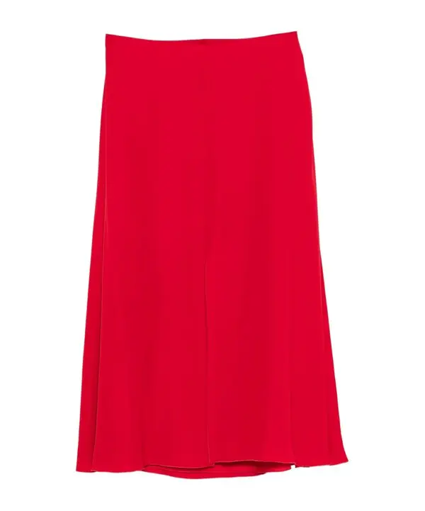 Valentino Garavani Zip Detailed Flared Midi Skirt - Red