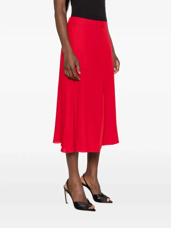 Valentino Garavani Zip Detailed Flared Midi Skirt