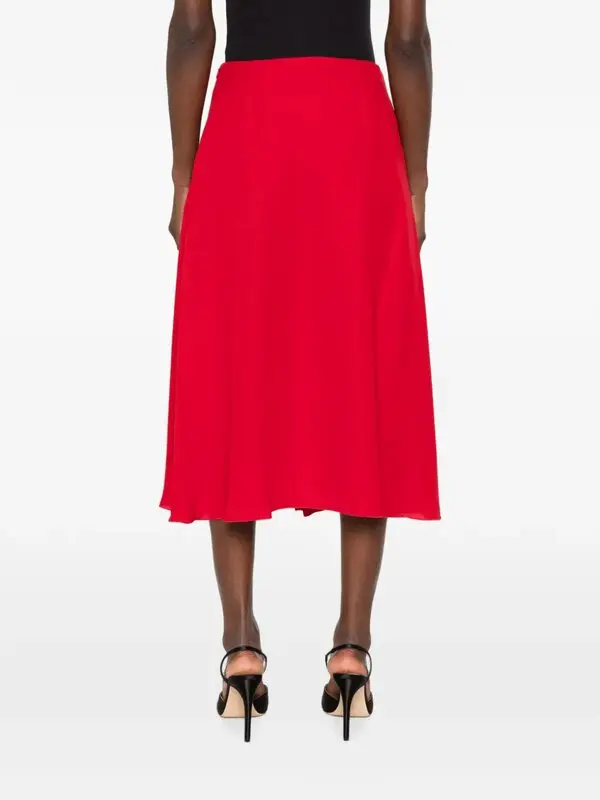 Valentino Garavani Zip Detailed Flared Midi Skirt