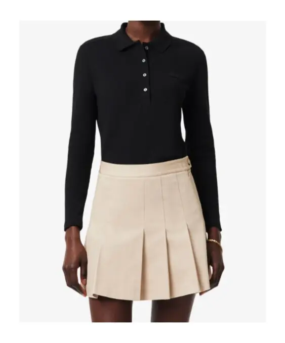 Lacoste Stretch-cotton Long-sleeve Polo Top With Mother Of Pearl Buttons