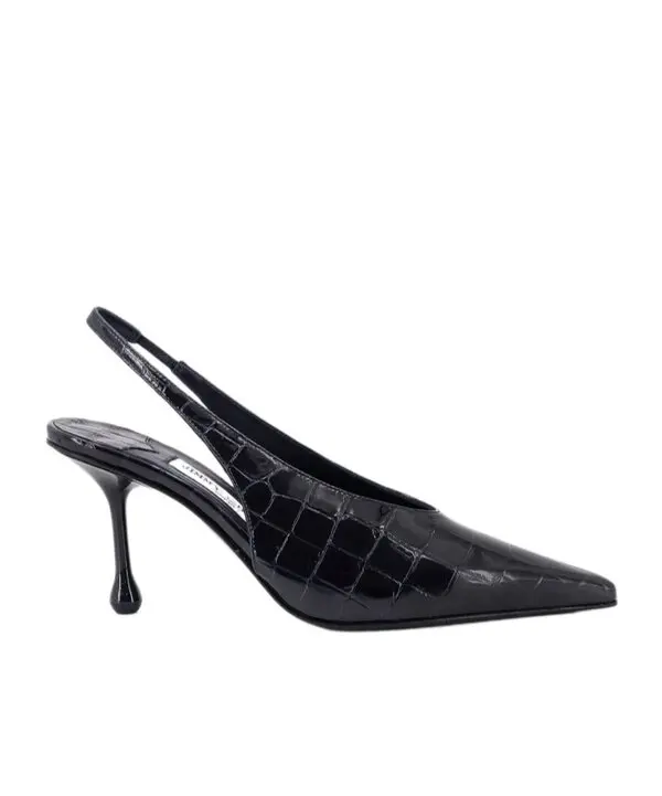 JIMMY CHOO Patent Leather Pumps With Crocodile Print - Black