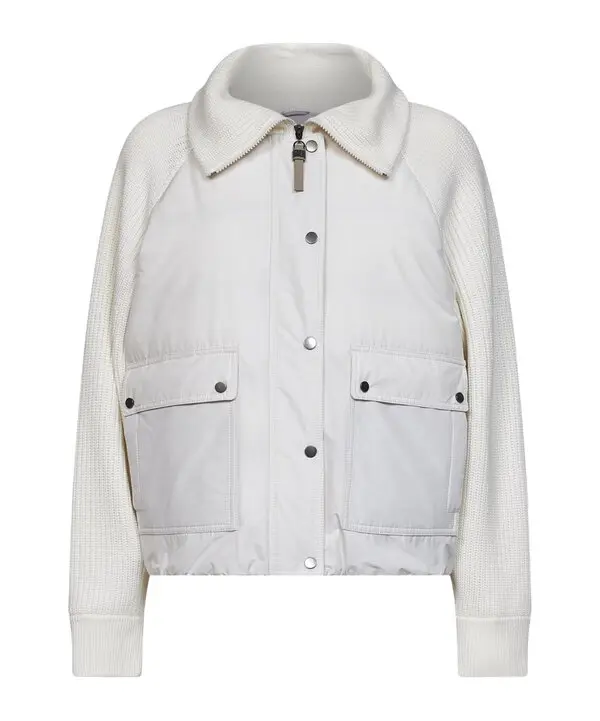 Brunello Cucinelli Zipper Knit Down Jacket - No