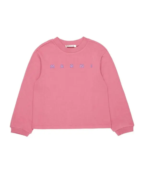 Marni Rhinestone-logo Sweater - Pink