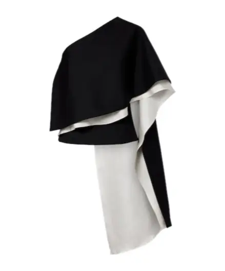 RÓHE One-shoulder Caped Wool-blend Top