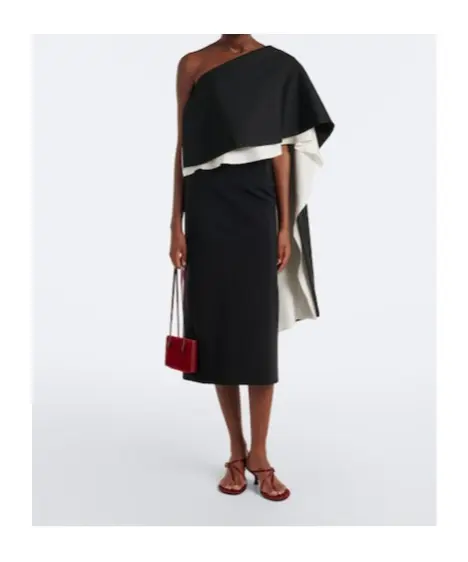 RÓHE One-shoulder Caped Wool-blend Top