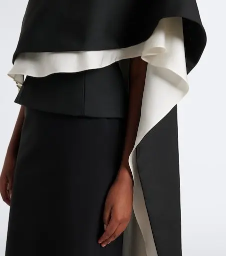 RÓHE One-shoulder Caped Wool-blend Top