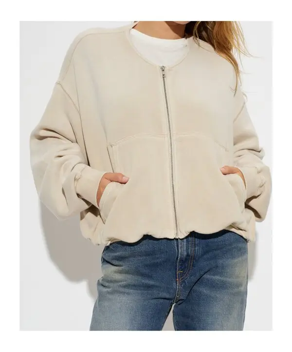 R13 Zip-up Hoodie With Pockets - Beige