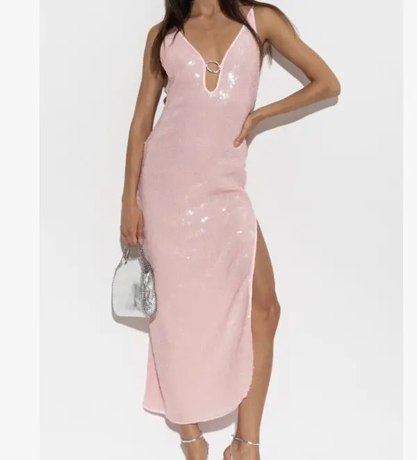 Oseree Sequin Ring Detail Dress