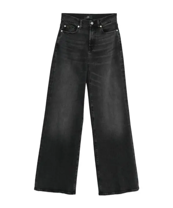 7 For All Mankind Lotta Faded-effect Wide-leg Jeans