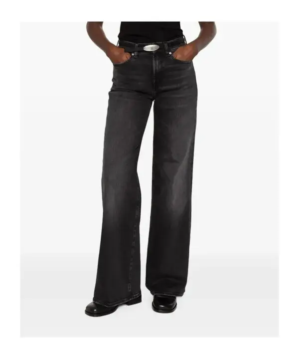 7 For All Mankind Lotta Faded-effect Wide-leg Jeans