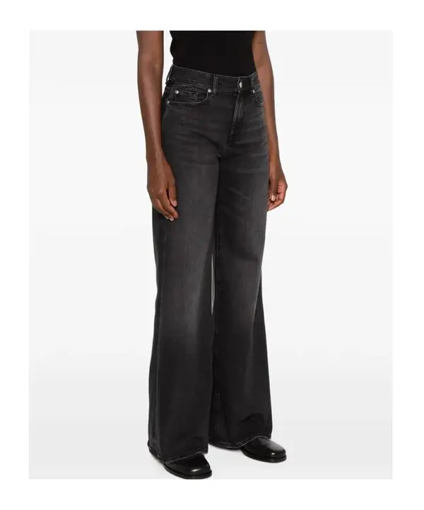 7 For All Mankind Lotta Faded-effect Wide-leg Jeans