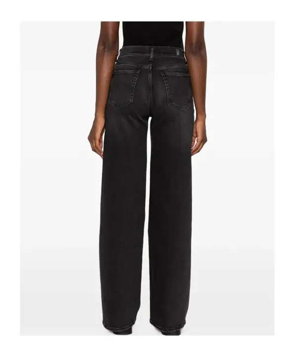 7 For All Mankind Lotta Faded-effect Wide-leg Jeans