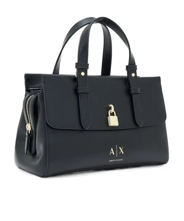 Armani Exchange Tote Shopping Bag With Coated Exterior