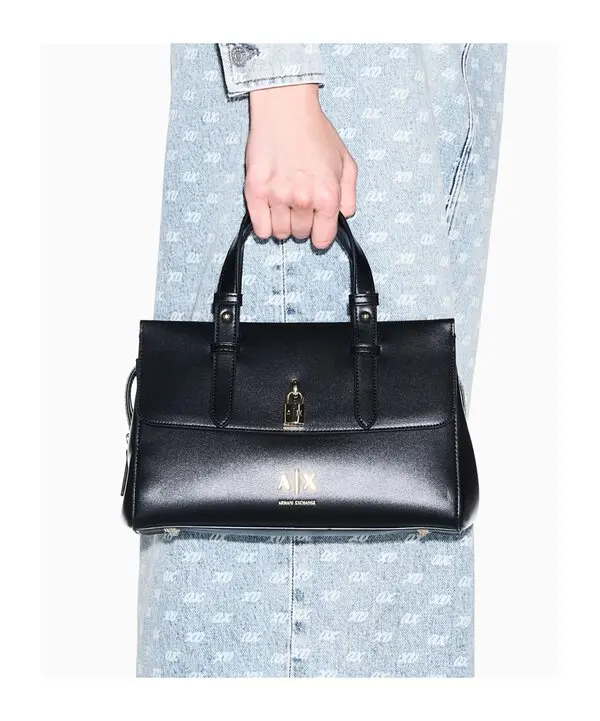 Armani Exchange Tote Shopping Bag With Coated Exterior