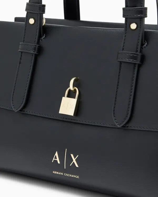 Armani Exchange Tote Shopping Bag With Coated Exterior