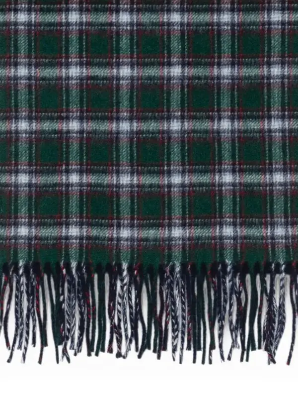 N.21 Tartan-pattern Fringed Scarf