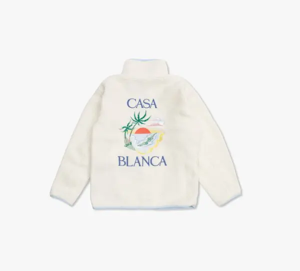 Casablanca High-necked Fleece Coat